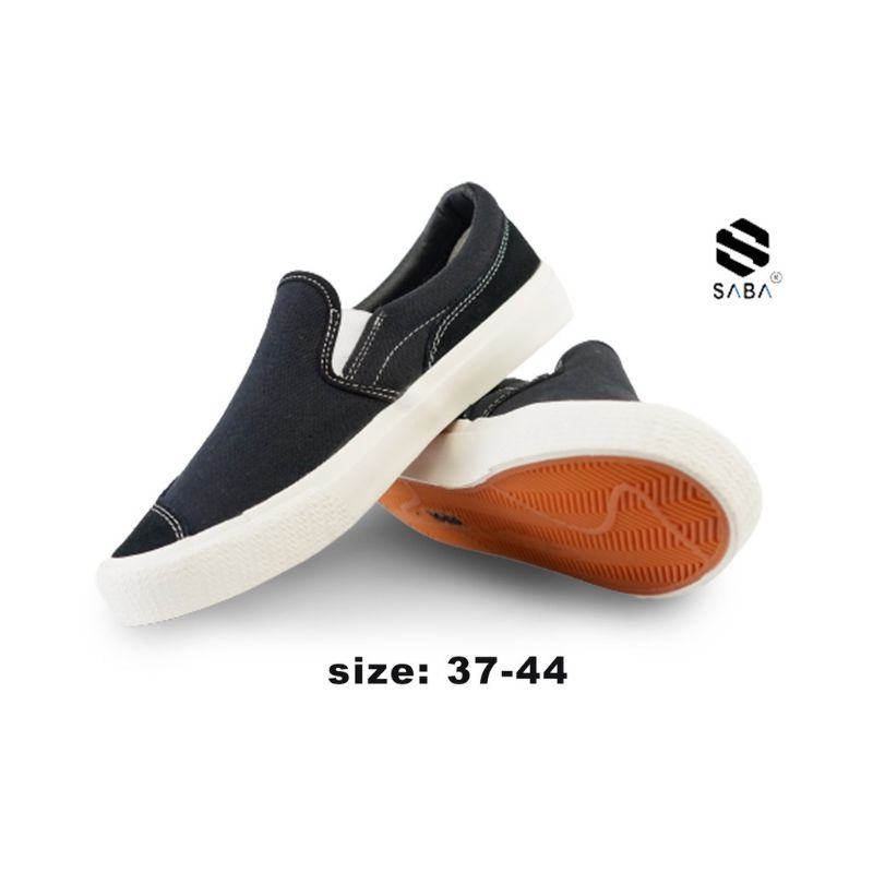 Jual Sepatu Saba Emo New Slip On Black White Sepatu Lokal Sepatu Murah ...