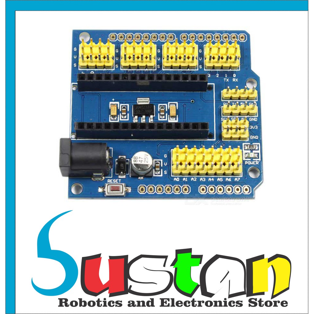 Jual Arduino Nano Shield V3 Blue IO Sensor Expansion Adapter Breakout ...