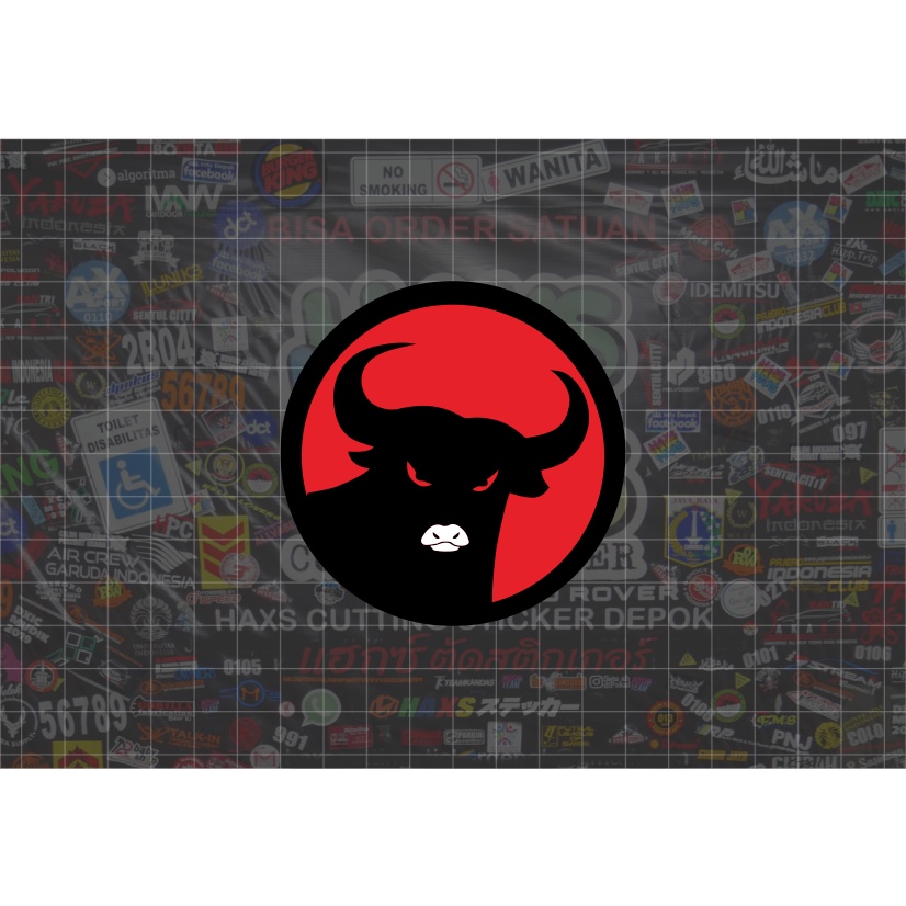 Jual Cutting Sticker PDIP Banteng Merah Ukuran 8 Cm Untuk Motor Mobil ...