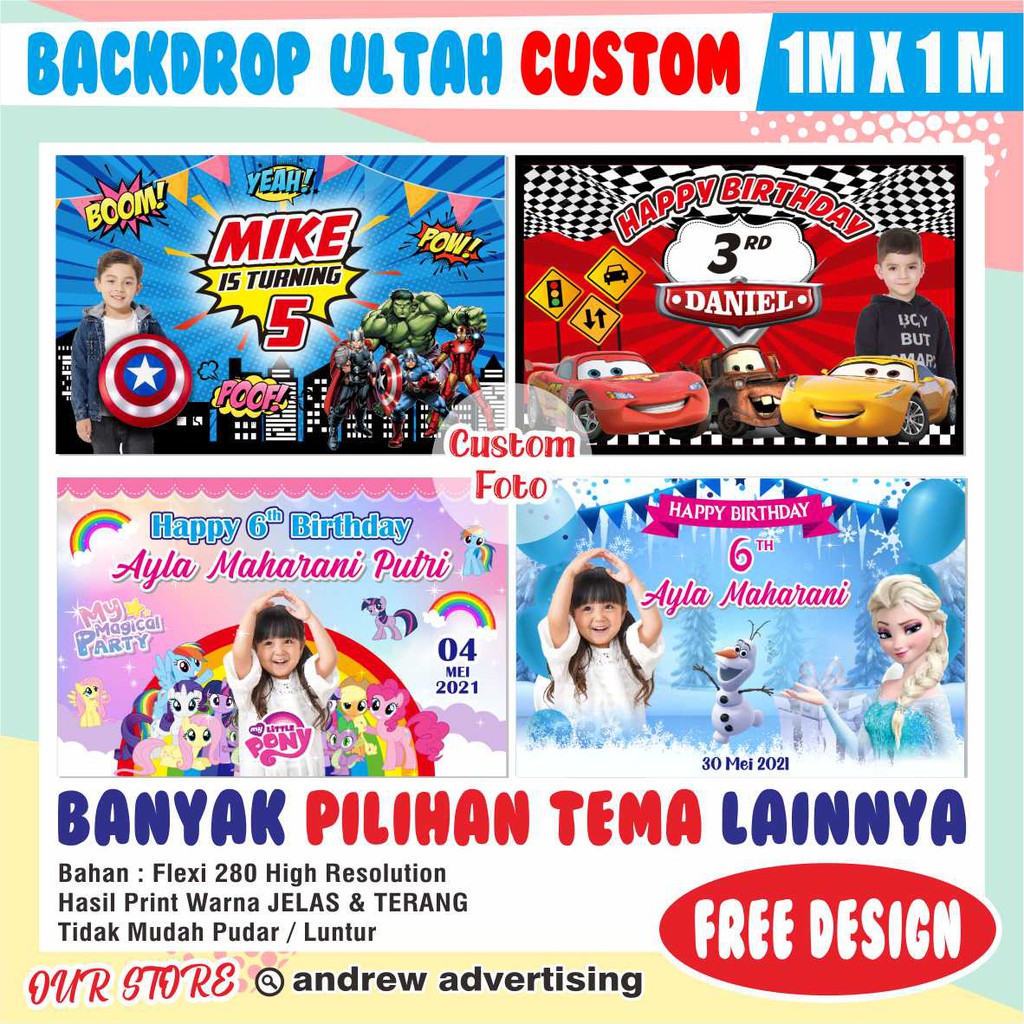 Jual BANNER ULANG TAHUN / BACKDROP ULTAH / SPANDUK ULANG TAHUN CUSTOM 1 ...