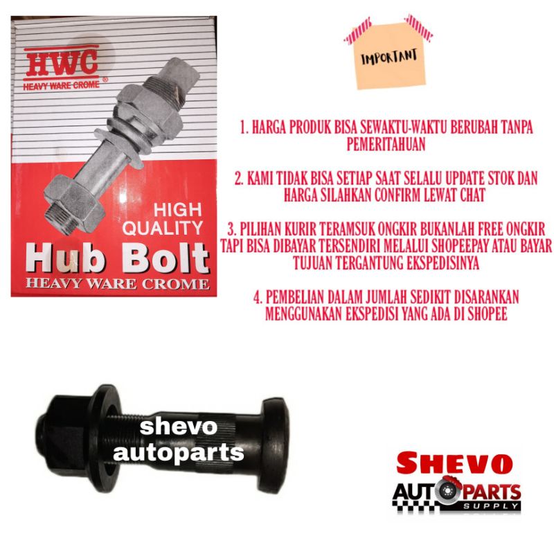 Jual BAUT RODA BELAKANG HINO-LOHAN 500 MERK HWC | Shopee Indonesia