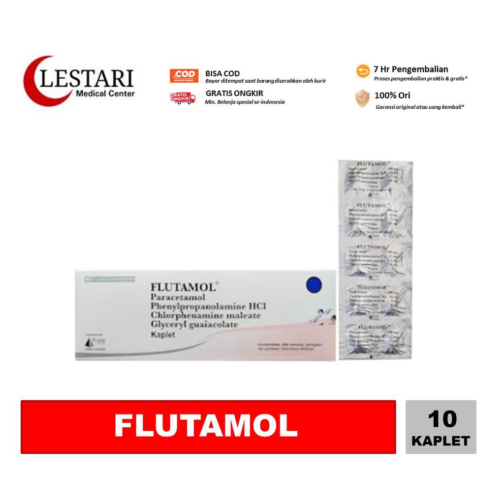 Jual FLUTAMOL 10 Kaplet (1 Strip) - Obat Batuk Pilek | Shopee Indonesia