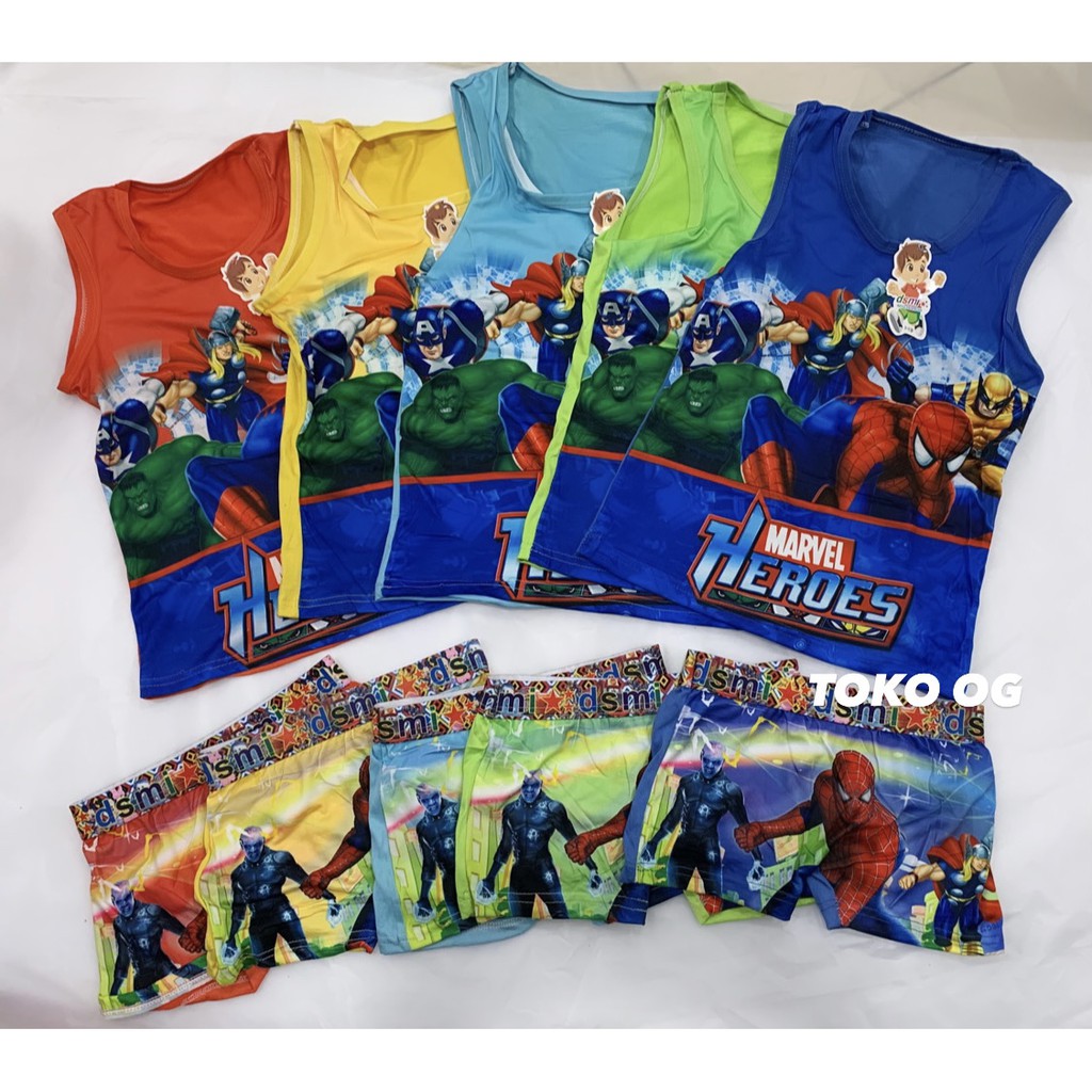 Jual SETELAN SINGLET ANAK LUCU DALAMAN ANAK COWO LAKI SINGLET BOXER ...
