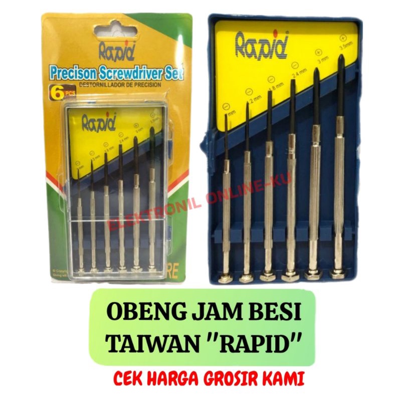 Jual OBENG JAM SET 6PCS BESI RAPID | Shopee Indonesia