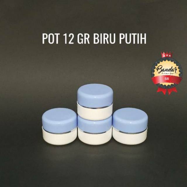 Jual POT CREAM 12,5gr / 12,5 gr / 12,5 gram / 12 5gram Biru Putih PP ...