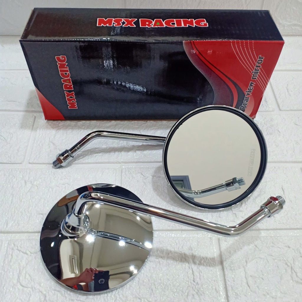 Jual Spion model vespa bulat chrome panjang motor classic full besi ...