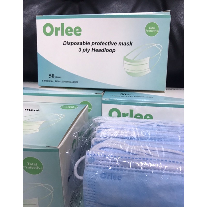 Jual Masker ORLEE Hijab Biru isi 50 pcs | Shopee Indonesia