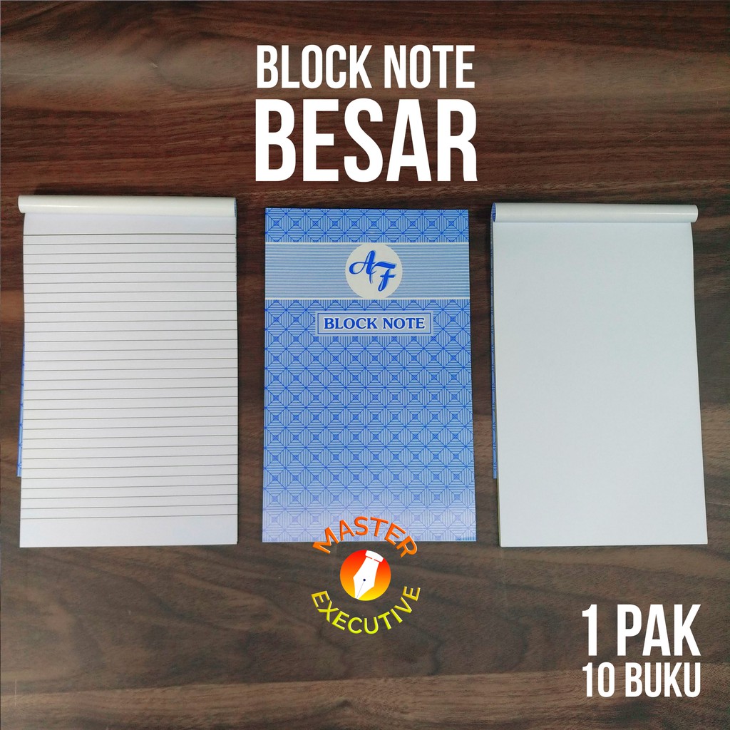 Jual [Pak - 10 Buku] AF Blocknote Besar Garis / Polos - Notes Notepad ...