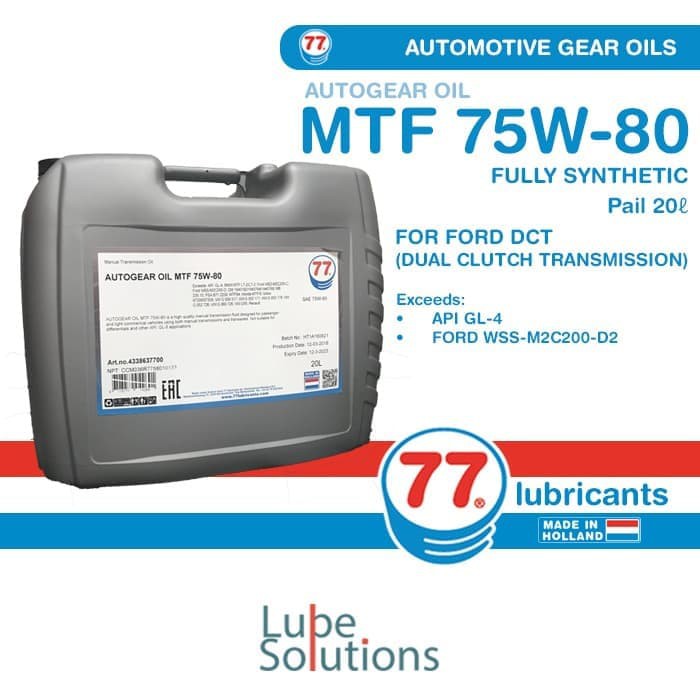 Jual OLI 77 LUBRICANTS MTF 75W80 (MOTORCRAFT DCT - FORD FIESTA) - PAIL 20 LITER | Shopee Indonesia