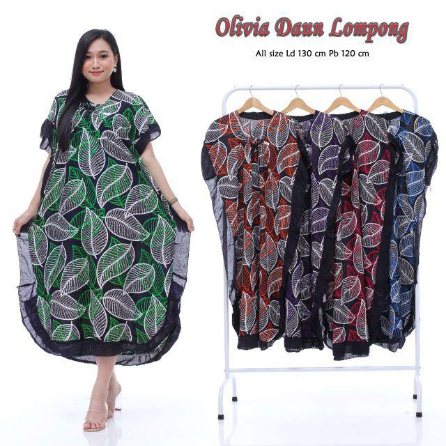 Jual TERBARU - Daster Lowo Rampel Motif Daun Lompong . Size Jumbo ...