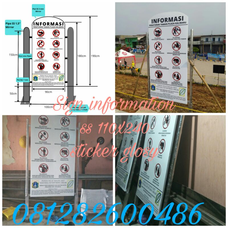 Jual Papan informasi / Sign Double Frame /Plang Rambu-Rambu | Shopee ...