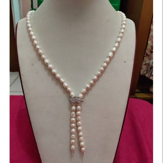 Jual Kalung mutiara air tawar grade A (100cm) | Shopee Indonesia