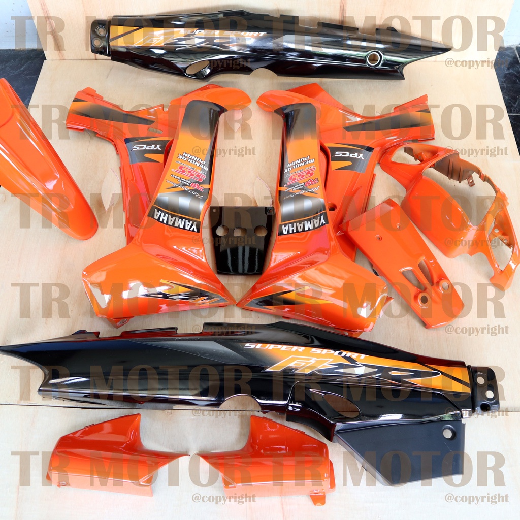Jual Cover Body Fizr Full Set Super Sport Orange Hitam Full Set Halus ...