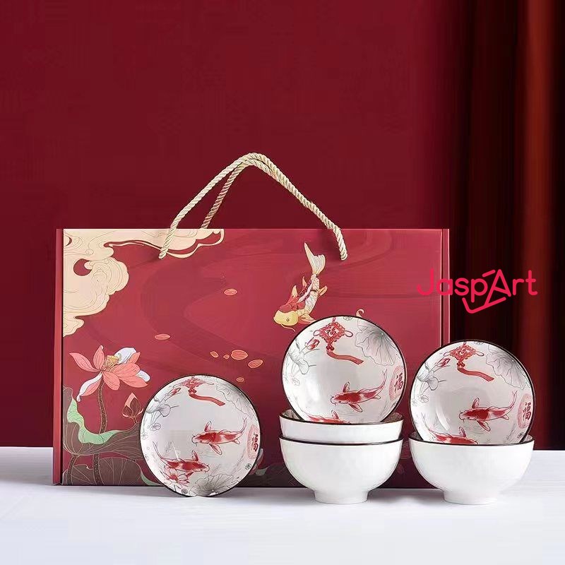 Jual Mangkok set Imlek premium peralatan makan/Mangkok set keramik ...