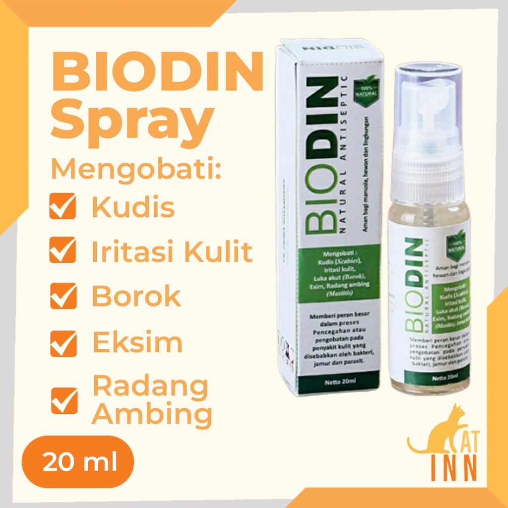 Jual BIODIN SPRAY / Natural Antiseptic / Obat Penyakit Kulit Hewan 20 ...