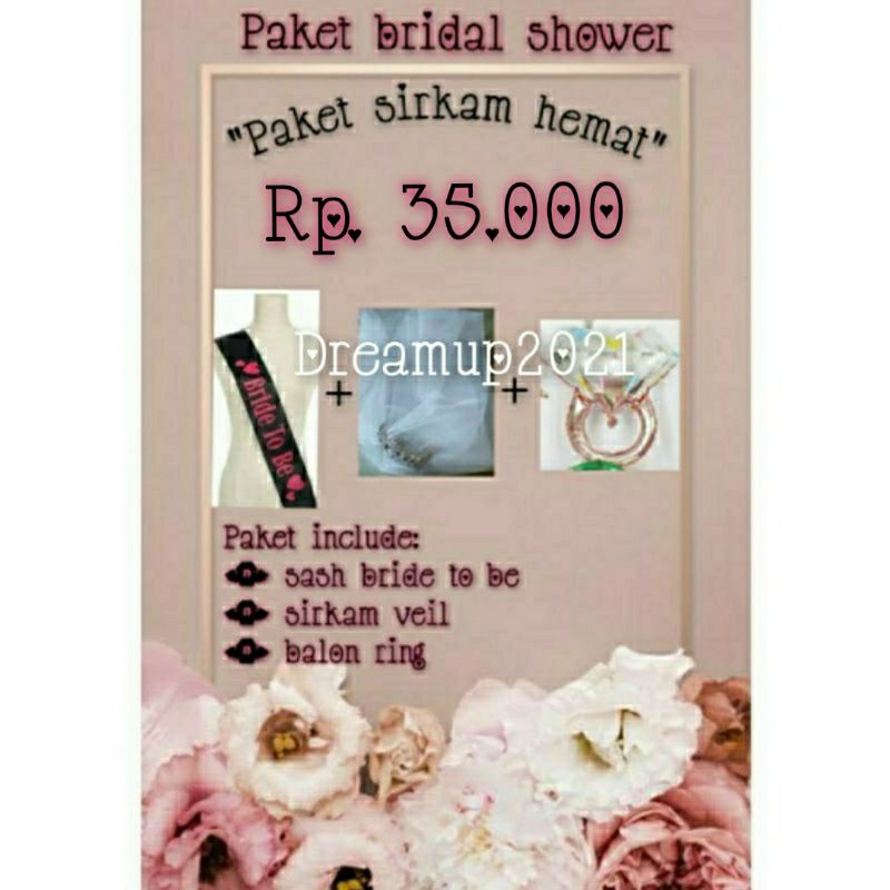 Jual PAKET BRIDAL SHOWER | SASH BRIDE TO BE | BALON RING | SIRKAM VEIL ...