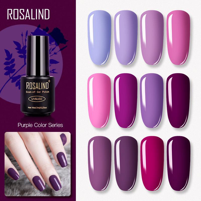 Jual Rosalind PURPLE COLOR SERIES Gel Nail Polish UV LED | Shopee Indonesia