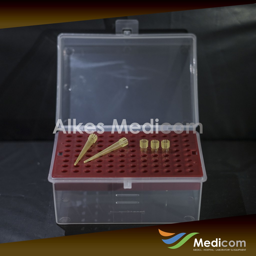 Jual Rak Yellow Tip Plastik 96 Lubang | Wadah Box Rack Micropipette Tip ...