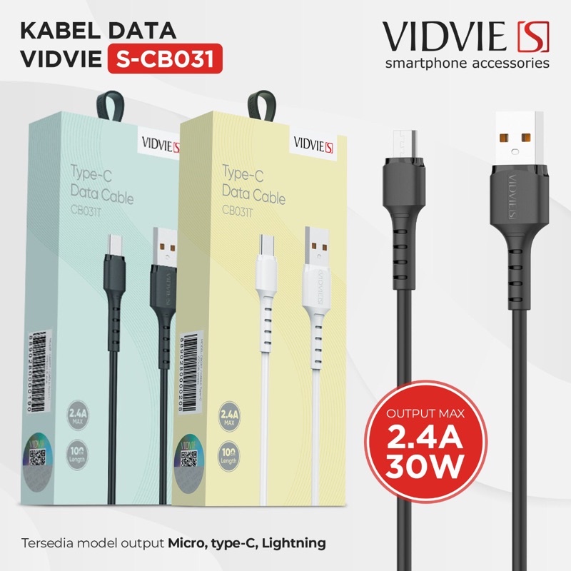 Jual KABEL DATA VIDVIE S CB031 FOR MICRO, TYPE C & LIGHTNING | Shopee Indonesia