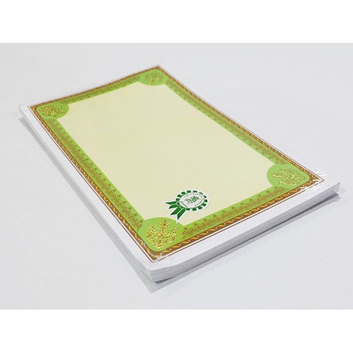 Jual Bamboo Blanko Kertas Piagam Sertifikat Kartu Tik Folio green [50 ...
