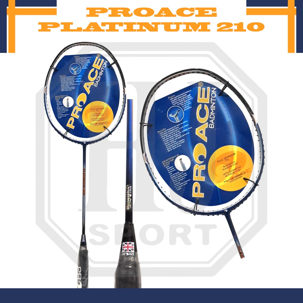 Jual Raket Badminton Original Pro Ace Platinum 210 Bonus Komplit ...