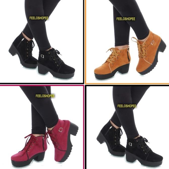 Jual Sepatu wanita boots / sepatu high ankle boot heels terbaru ...