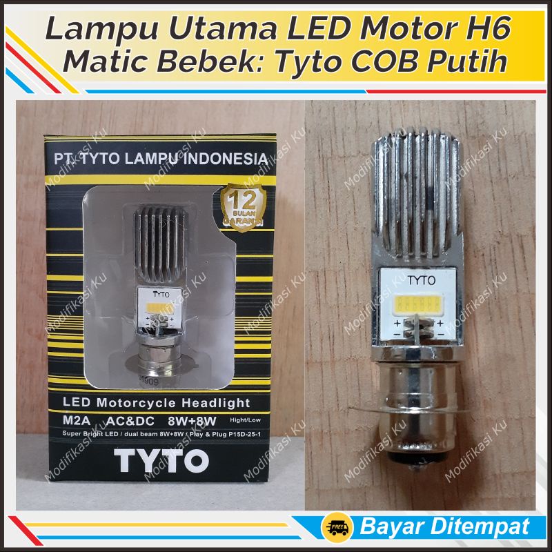 Jual LAMPU LED PUTIH UTAMA MOTOR BEBEK MATIC H6 POWER BRIGHT SERIE TYTO: SUPRA KHARISMA JUPITER ...