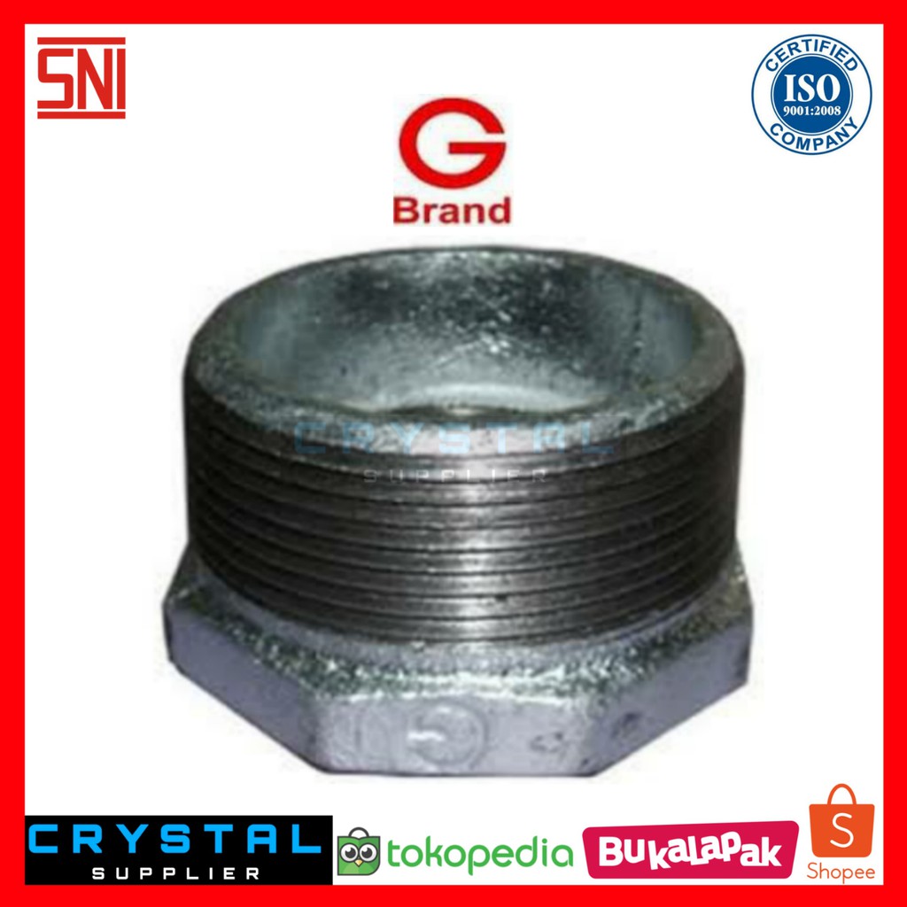 Jual VLOK RING GALVANIS BESI 1 1/2 x 1/2" G BRAND DRAT BSPT VERLOP ...