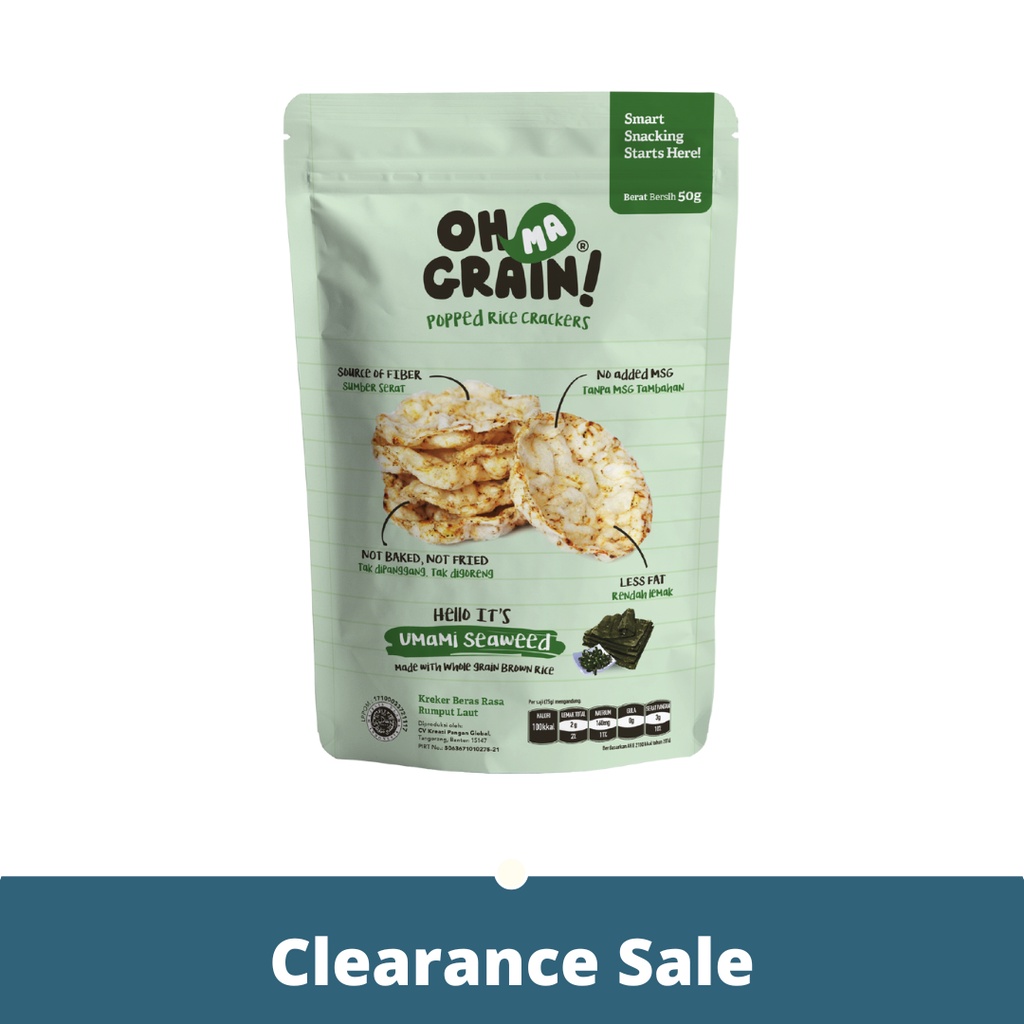 Jual Oh Ma Grain! - Popped Rice Crackers Seaweed - Rasa Rumput Laut ...