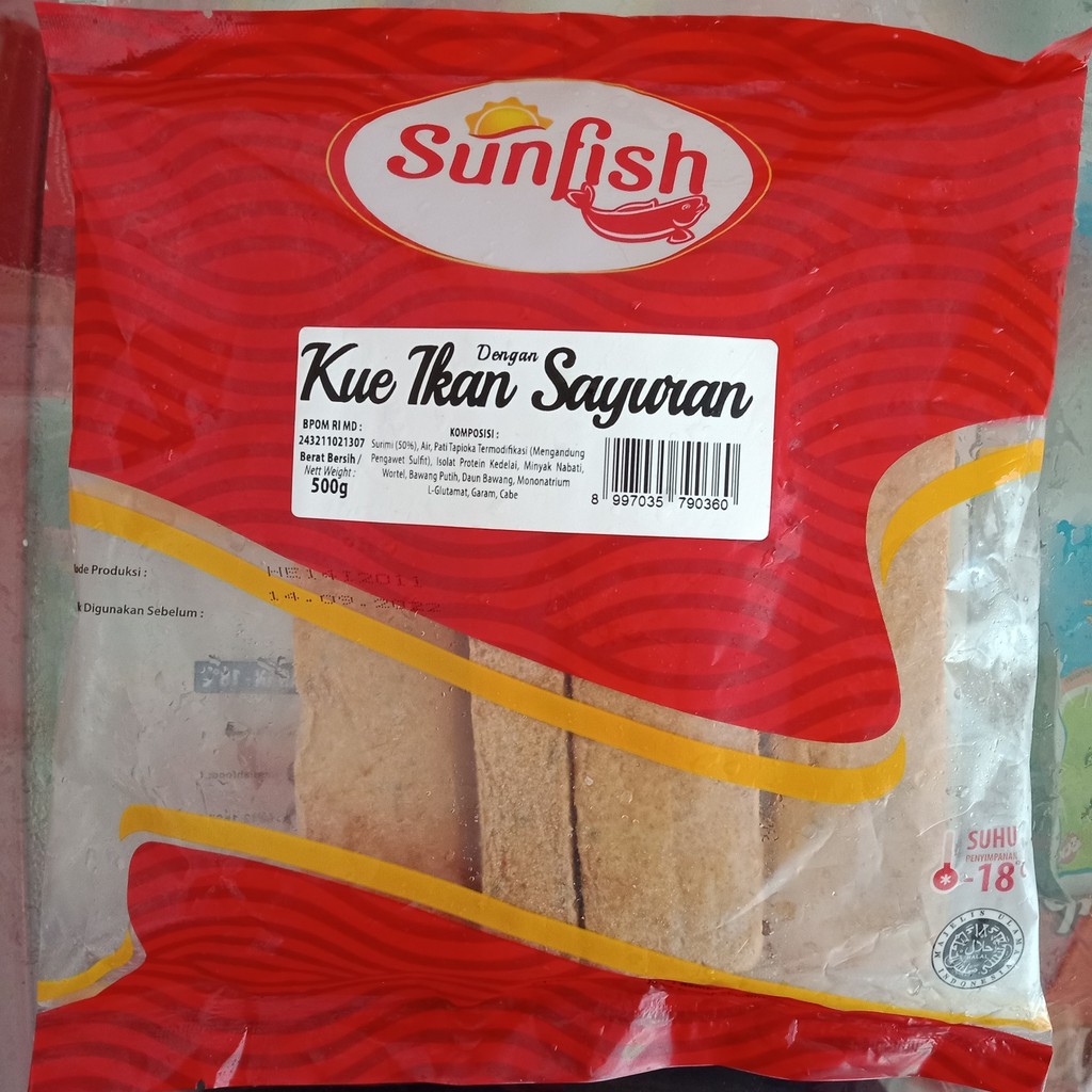 Jual SUNFISH VEGETABLE FISH CAKE ISI 5 PCS - FISHCAKE 500 GRAM - KUE ...