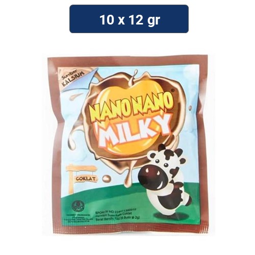 Jual Nano-Nano Milky Permen Sachet Cokelat 10 x 12 gr | Shopee Indonesia