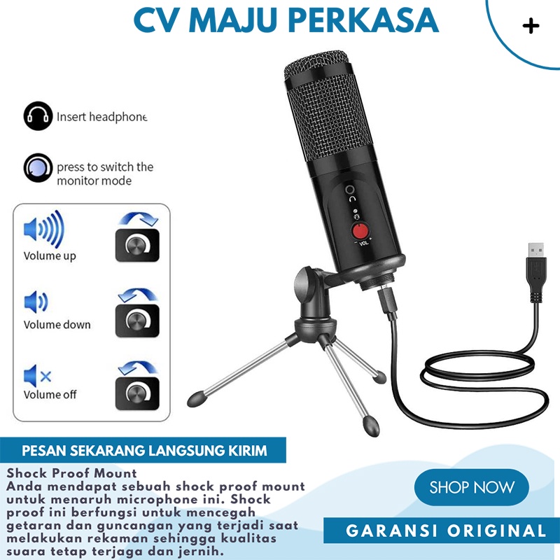 Jual Mikrophone Microphone Condenser Perekam Suara Youtuber Mic Podcast ...