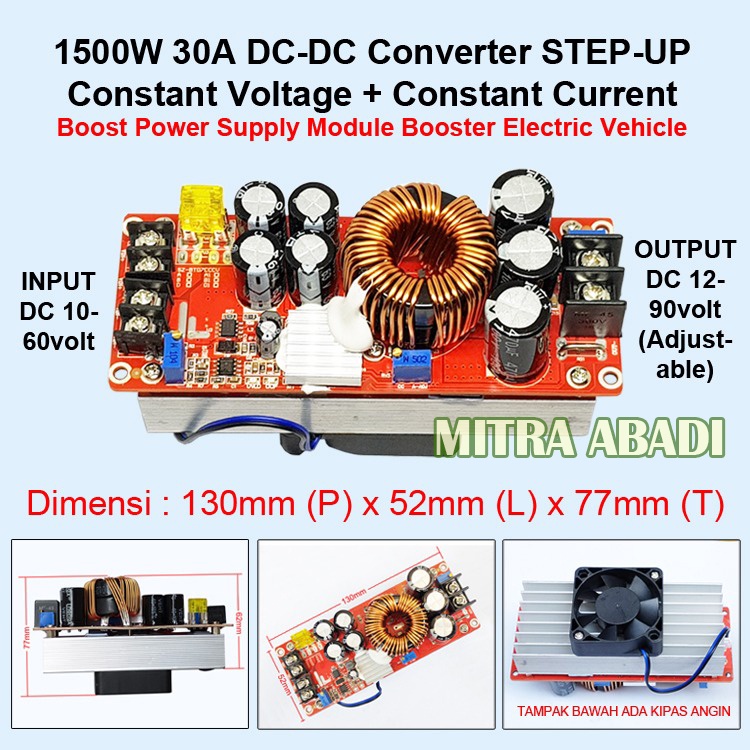 Jual 1500W 30A DC-DC Converter STEP UP Constant Voltage & Current BOOSTER | Shopee Indonesia