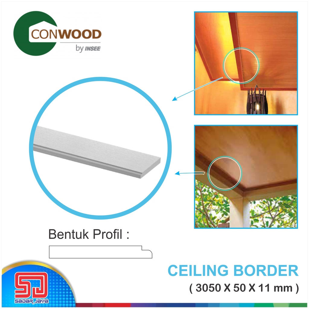 Jual Conwood Ceiling Border ( 3050 X 50 X 11mm ) List Plafon Lisplang ...