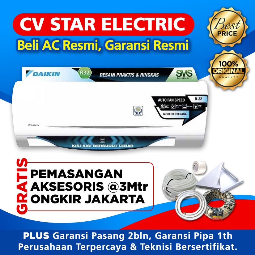 Jual AC Daikin Split 1/2 PK FTC15NV14 Standar Thailand + Pasang | Shopee Indonesia