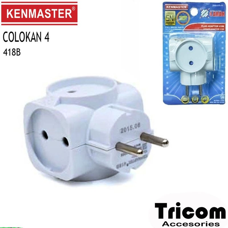 Jual Colokan 4 lubang Steker Colokan listrik T kenmaster 418B | Shopee ...