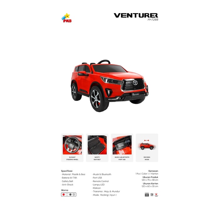 Jual Mobil Listrik Aki Mainan Anak Innova Venturer PMB M-7288 M7288 ...