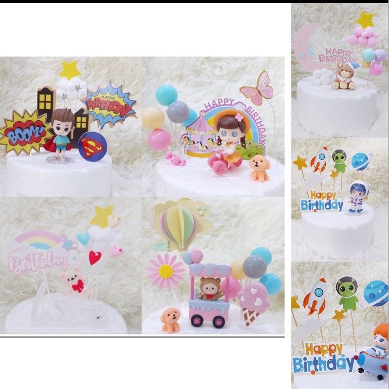 Jual topper anak/ topper 1 set/ topper cake/topper happy birthday ...