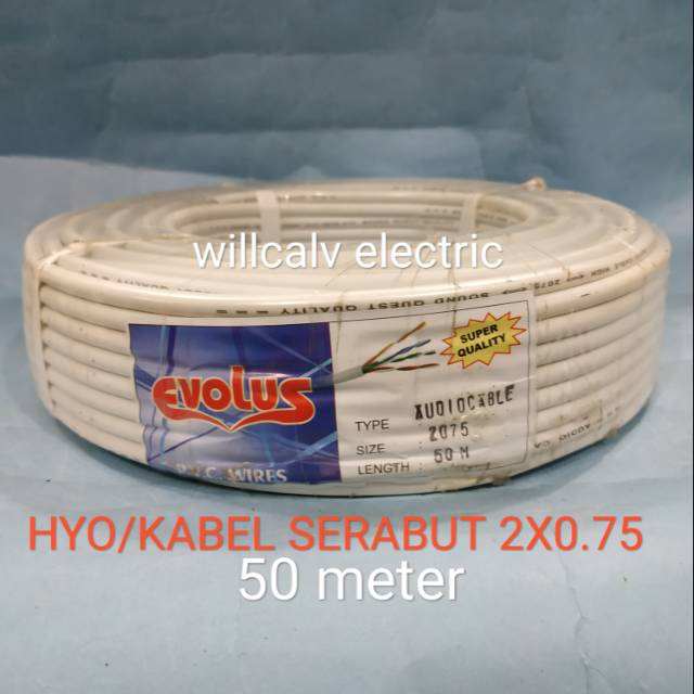 Jual KABEL ISI 2 SERABUT HYO 2X0.75 PUTIH - KABEL SERABUT ISI 2 HYO 2X0 ...