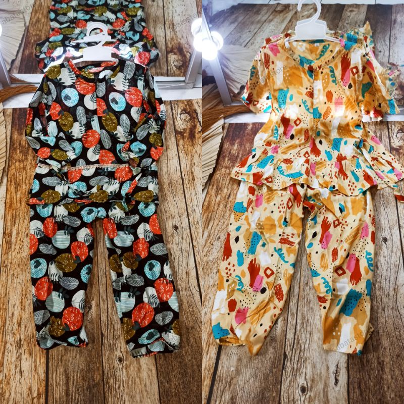 Jual Setelan/ One set rayon anak perempuan usia 4-8tahun / baju harian ...