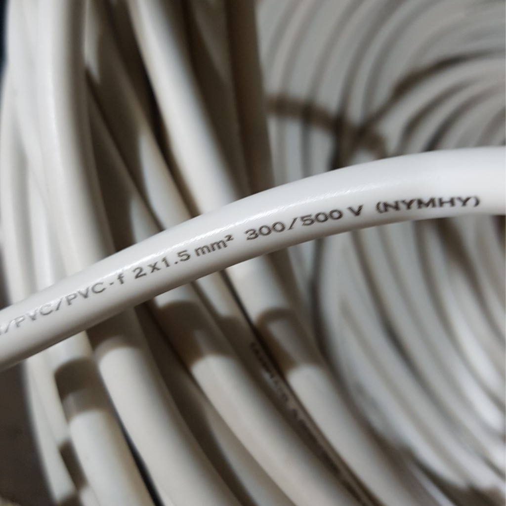 Jual ETERNA NYMHY 2X1.5 MM METERAN / KABEL LISTRIK PUTIH SERABUT TEMBAGA NYM HY 2 X 1.5 MM / 2 X ...