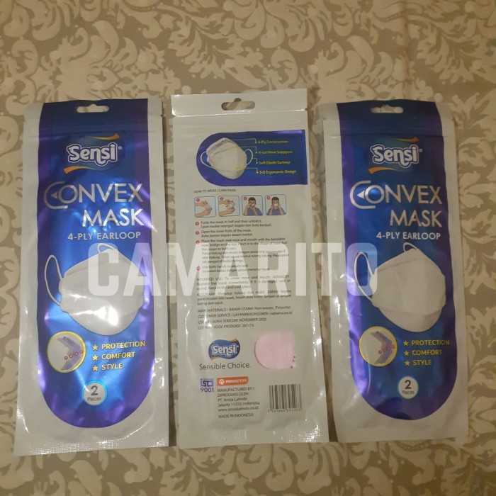 Jual Masker Sensi Convex Mask 4 - Ply Earloop - Abu-abu | Shopee Indonesia