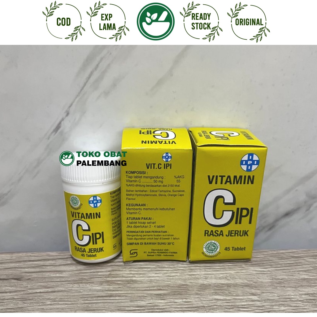 Jual VITAMIN IPI C RASA JERUK 45 TABLET IPI VITAMIN C IPI 45TABLET VIT C | Shopee Indonesia