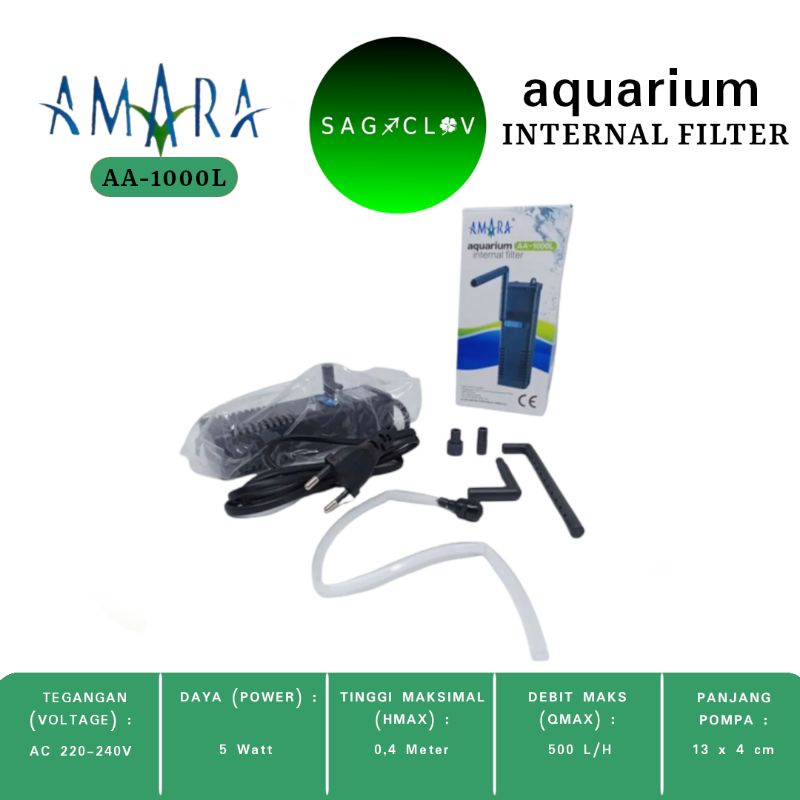 Jual Pompa Filter Mini Internal Aquarium Amara AA 1000 L | Shopee Indonesia