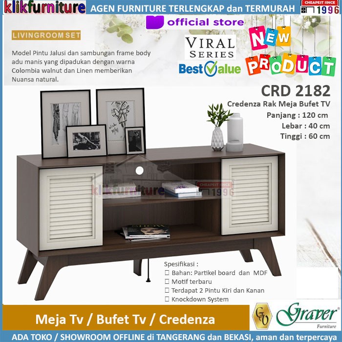 Jual Crd 2182 Graver Viral Credenza Meja Tv Bufet Rak Tv | Shopee Indonesia