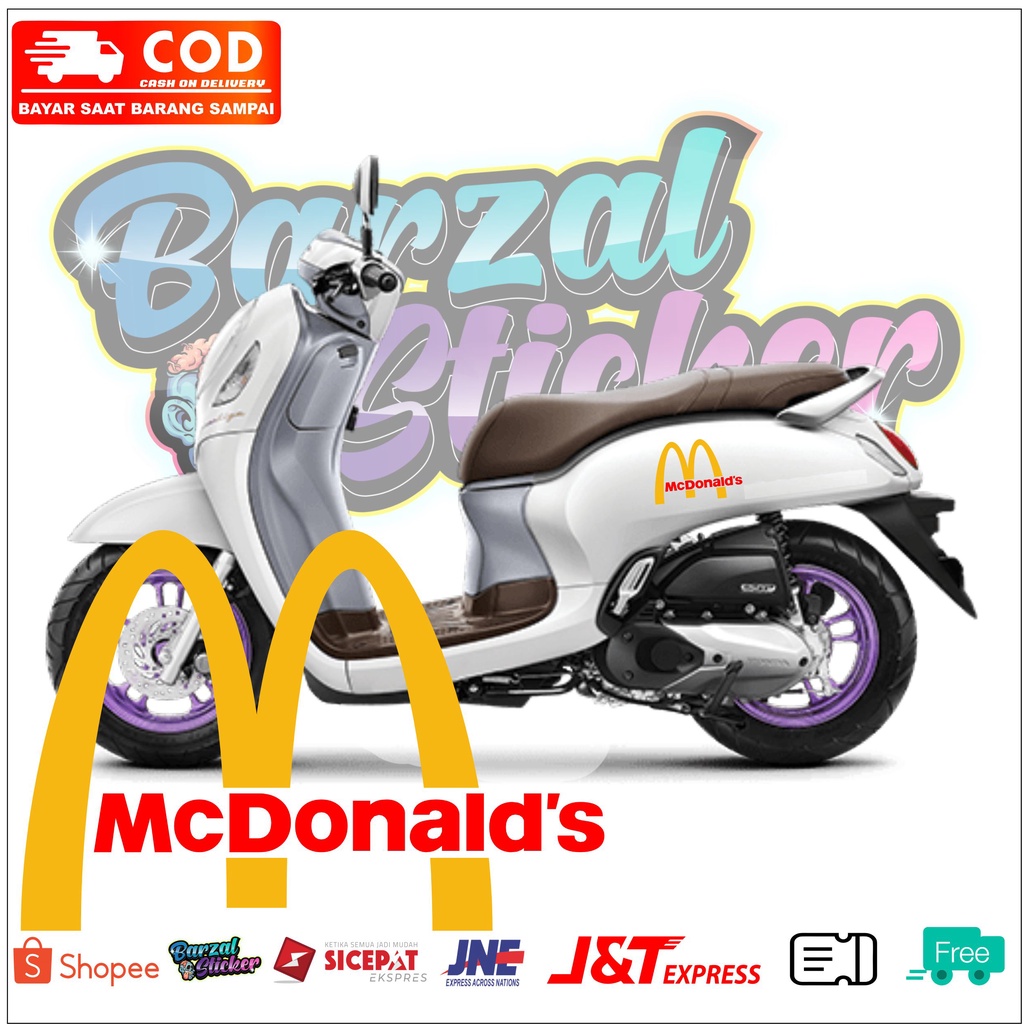 Jual sticker logo cutting / cuting motor / mcdonalds mc donlad mcdonald ...