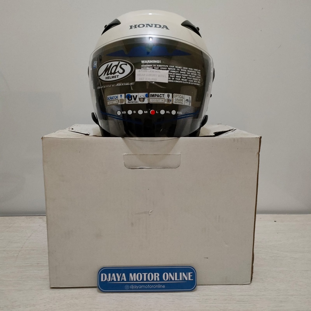 Jual Helm Motor Honda Luxury Basic Helm MDS - Putih L | Shopee Indonesia