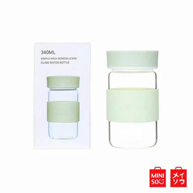 Jual Miniso Simple High Borosilicate Glass Water Bottle / Botol Minum ...