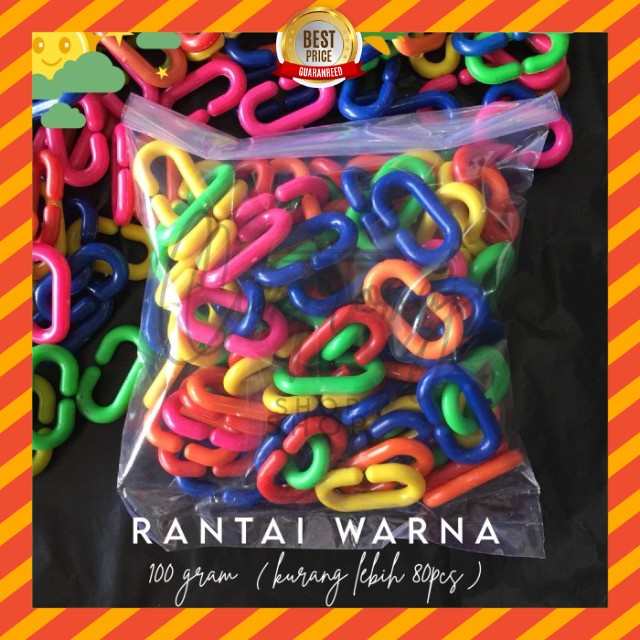 Jual Rantai Mainan Anak 100gram Besar Edukasi / Rante Plastik Warna ...