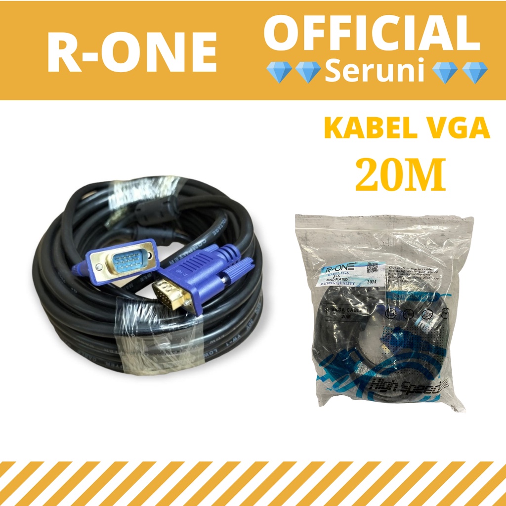 Jual R-ONE Kabel Vga 20M Good Quality Gold Plated | Shopee Indonesia